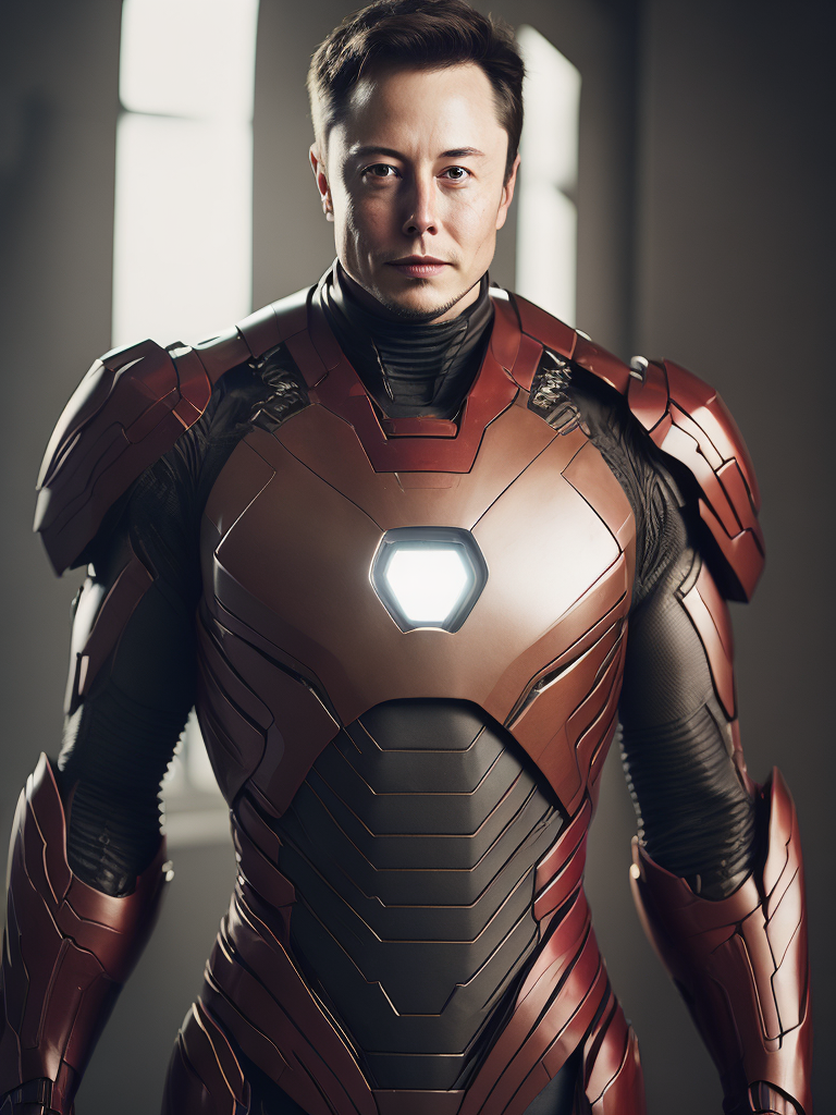 Premium Free ai Images | elon musk in the iron man suit from the marvel ...