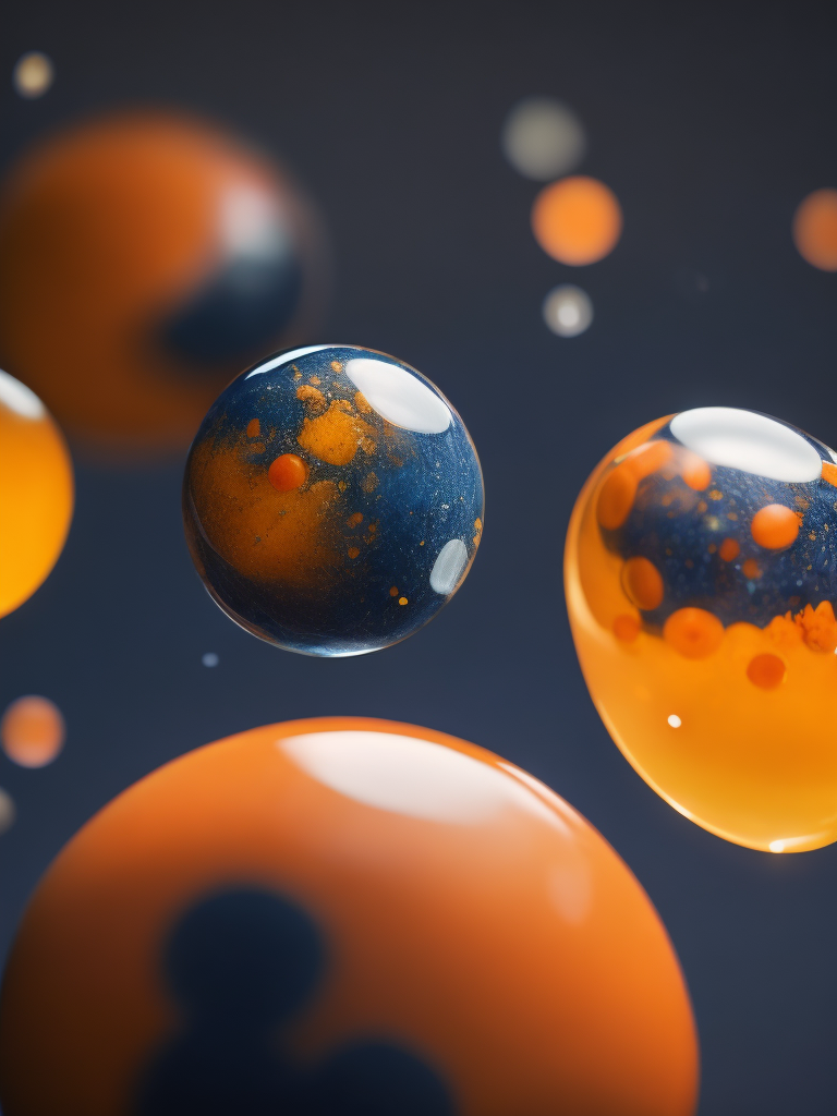 Premium Free ai Images | balls of unstirred paint marbling floating ...