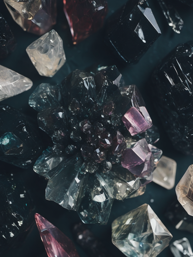 Premium Free ai Images | crystal texture pattern background top view ...