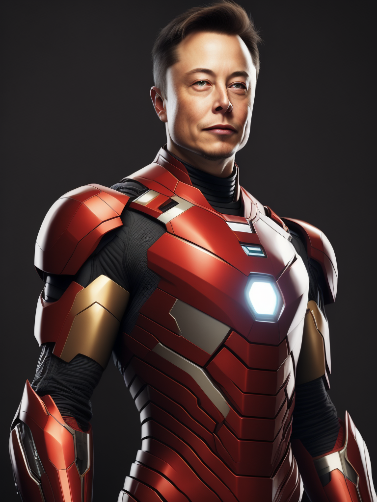 Premium Free ai Images | portrait of elon musk in the iron man suit ...