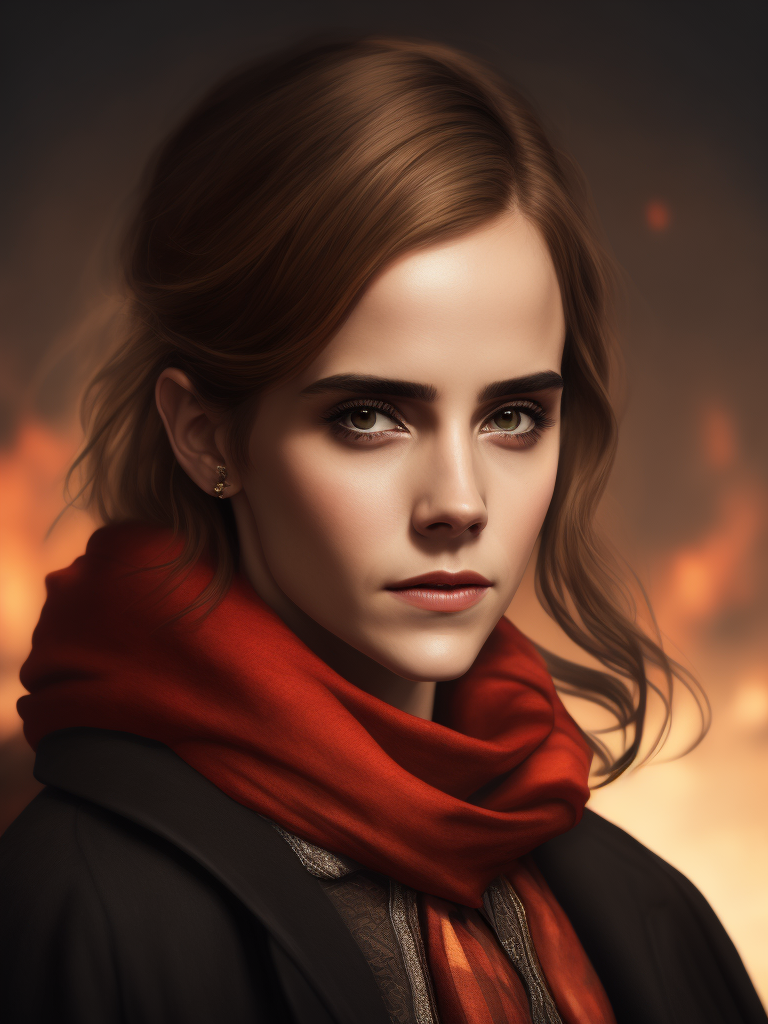 Premium Free ai Images | portrait of emma watson wearing black blouse ...