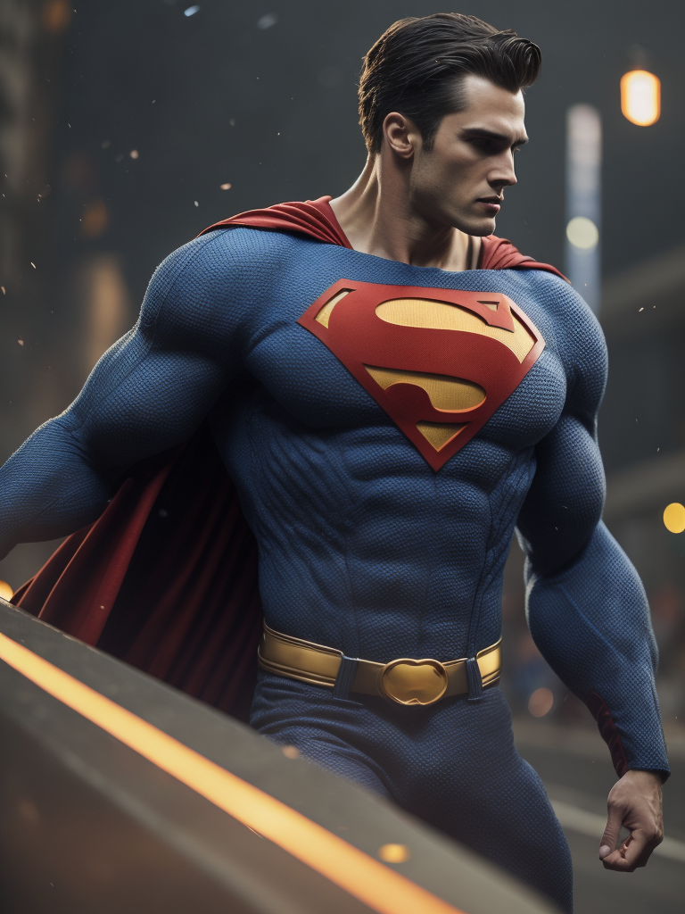 Premium Free ai Images | portrait of superman in knitted suit large ...