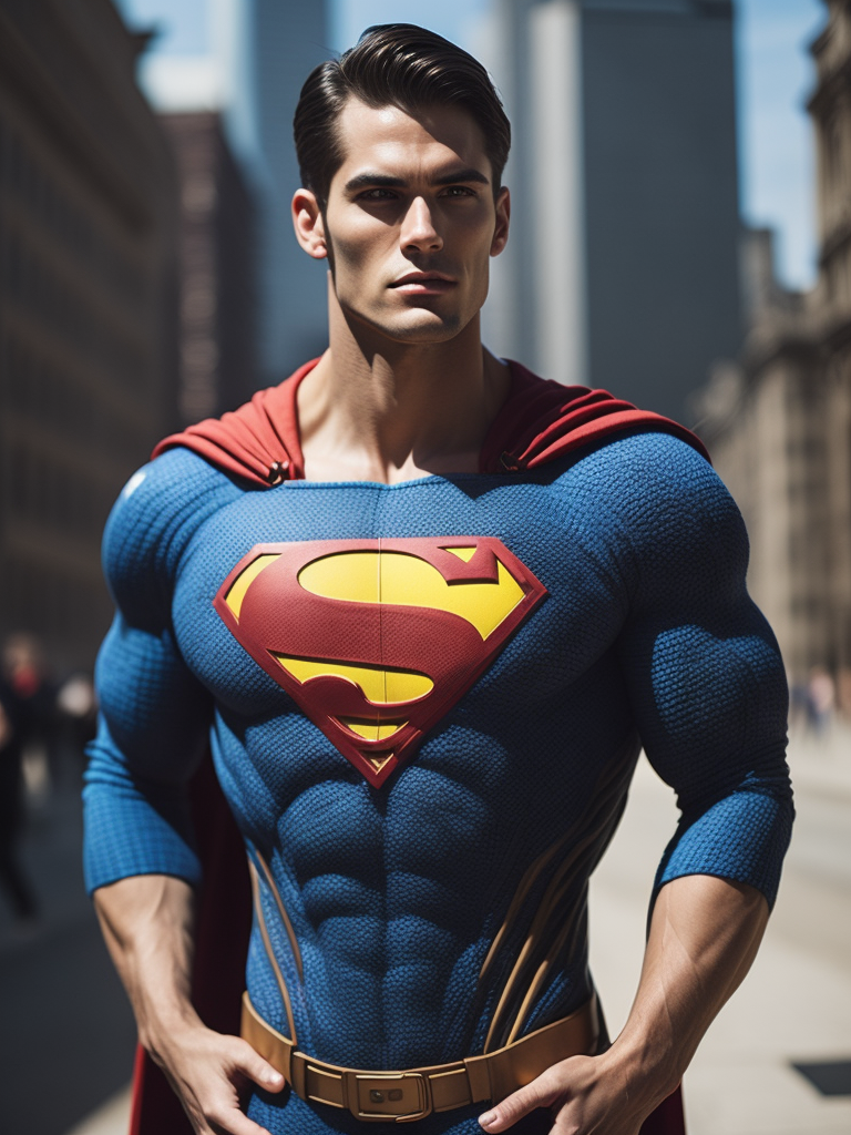 Premium Free ai Images | portrait of superman in knitted suit large ...