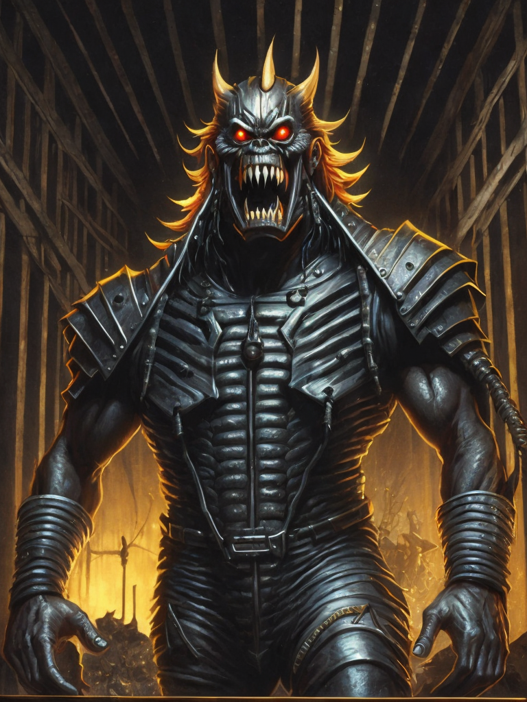 Premium Free ai Images | scary heavy metal art scary psycho killer ...