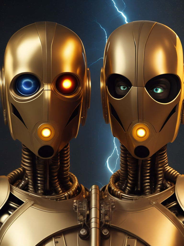 Premium Free ai Images | robot illustration with two faces in the same ...