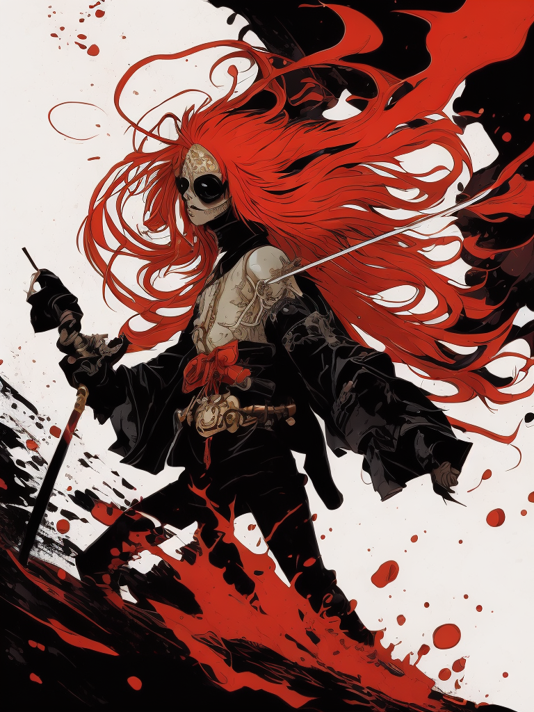 Premium Free ai Images | anime vintage anime horror samurai dead ...