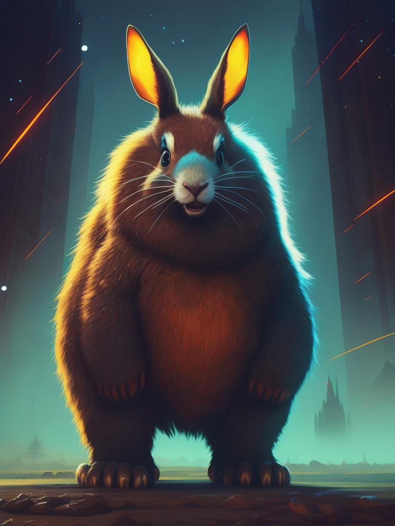 Premium Free ai Images | photo of rabit monster in the space style of ...