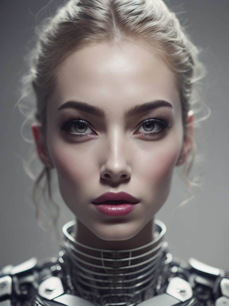 Premium Free ai Images | portrait of robot girl enormous lips ...