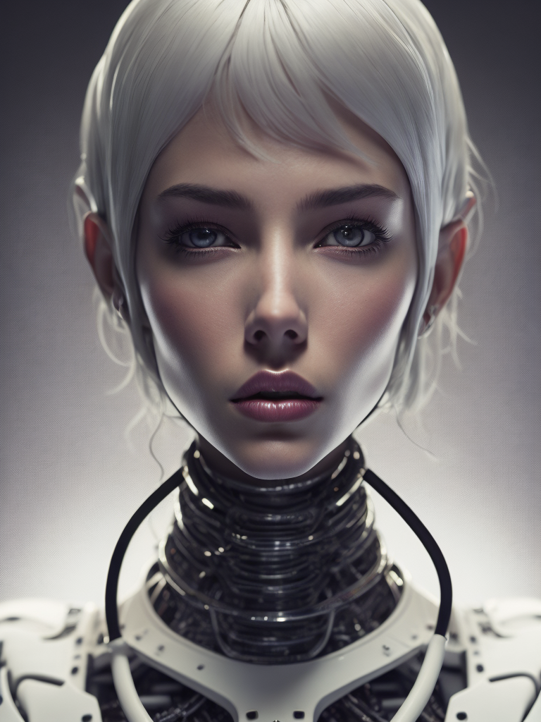 Premium Free ai Images | portrait of robot girl enormous lips ...