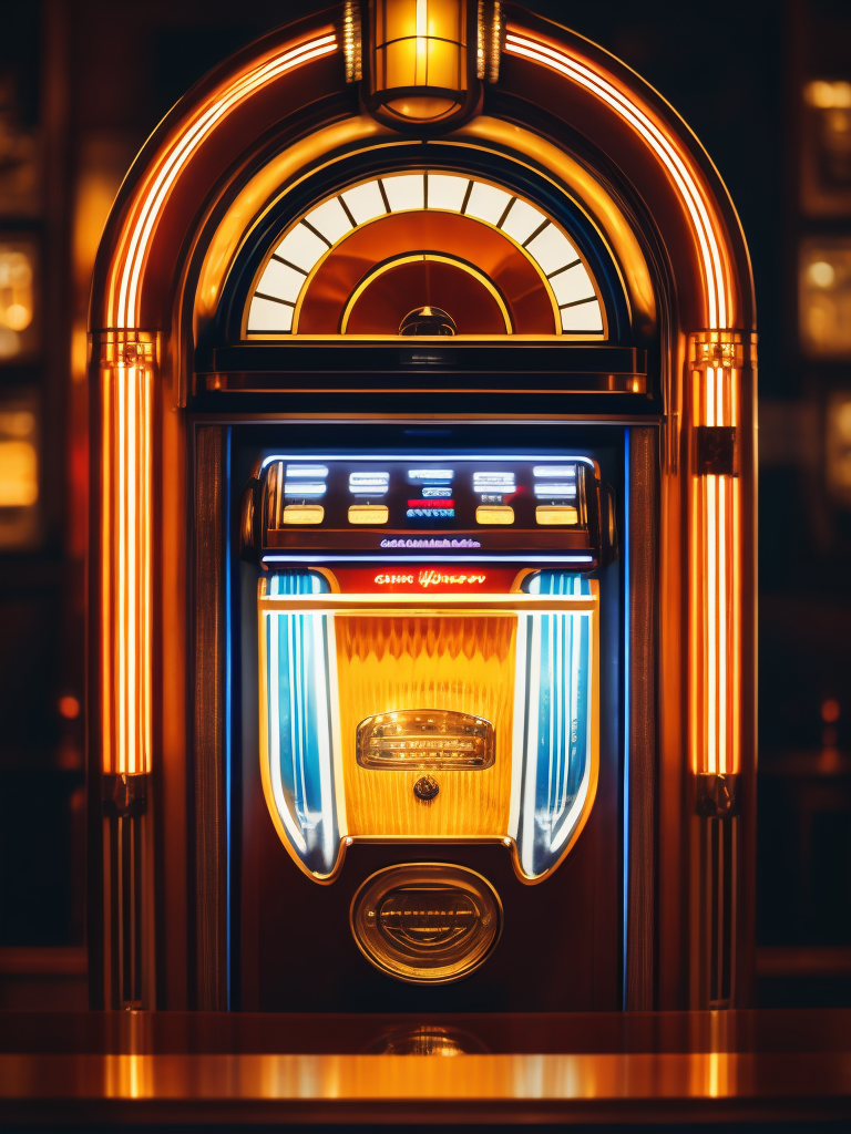 Premium Free ai Images | retro jukebox in bar sharp focus highly detailed