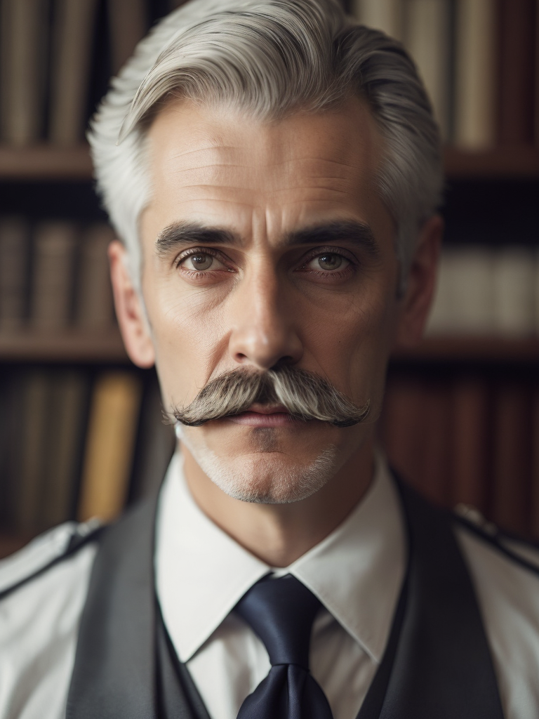 Premium Free ai Images | lovecraftian portrait of police detective gray ...