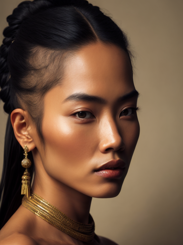 Premium Free ai Images | profile portrait of stunningly beautiful light ...