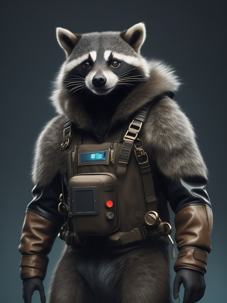 Premium Free ai Images | crazy raccoon in diving suit