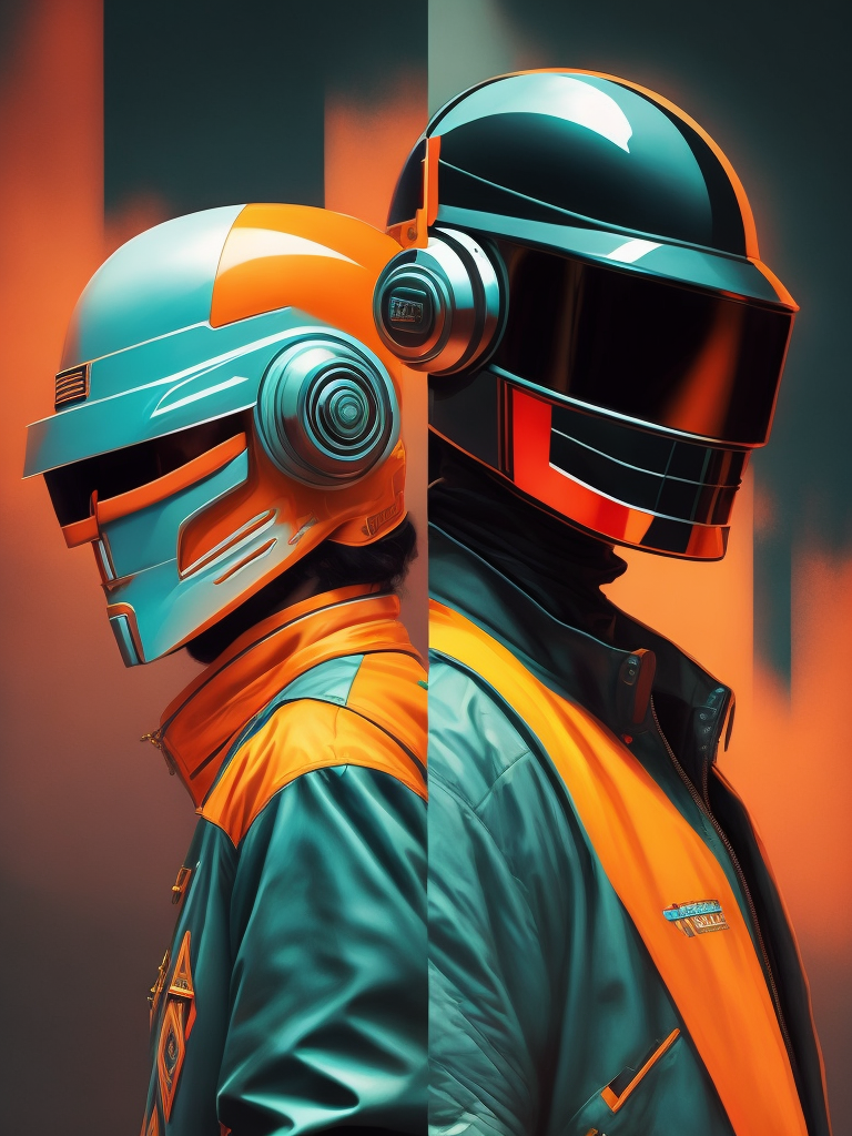 Premium Free ai Images | portrait of daft punk ultra realism super ...