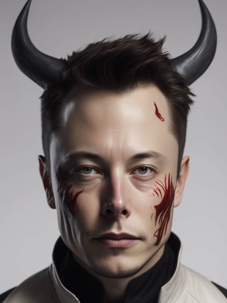 Premium Free ai Images | elon musks head dressed as the devil drawn by ...