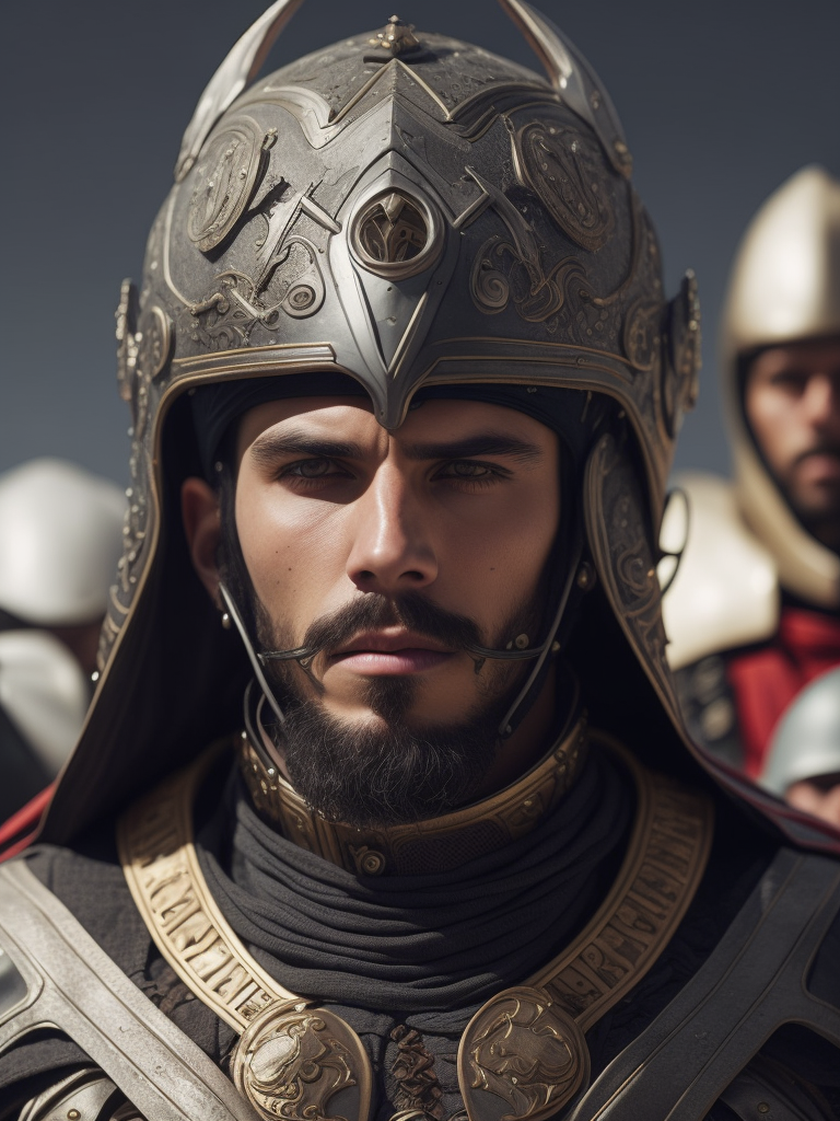 Premium Free ai Images | man in costume with large helmet on his head ...