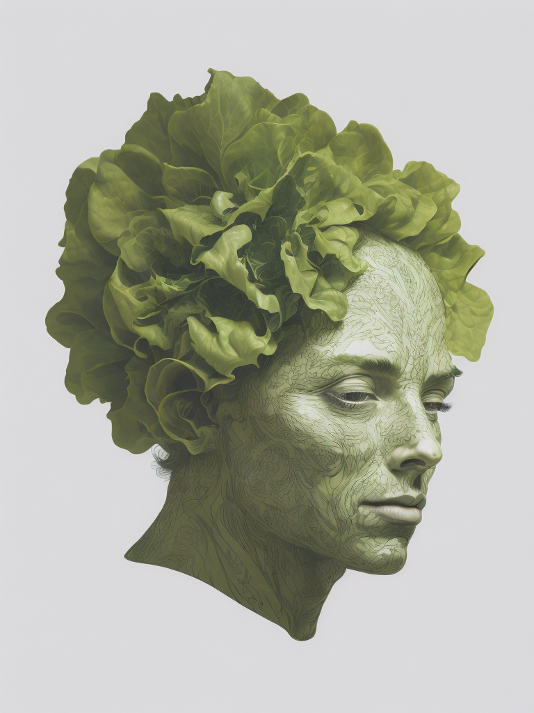 Premium Free ai Images | the anatomy of head of lettuce an ultrafine ...