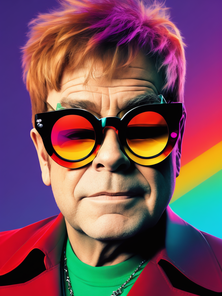 Premium Free ai Images | portrait of elton john with star shaped ...