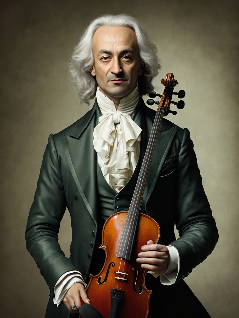 Premium Free ai Images | antonio lucio vivaldi with violin in th ...