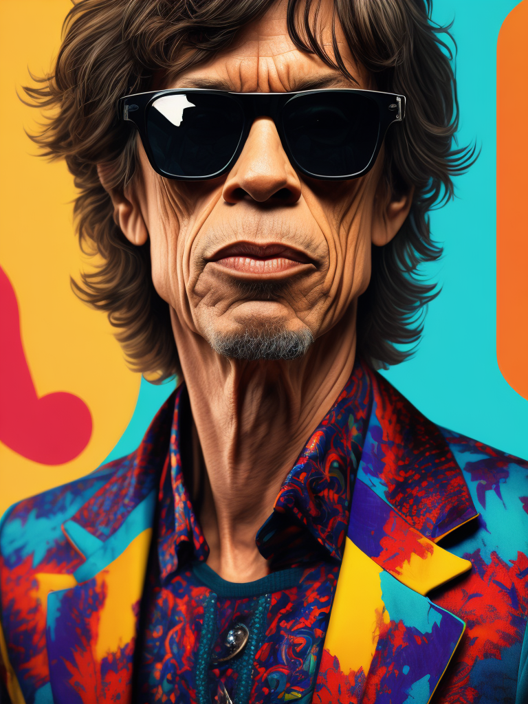 Premium Free ai Images | mick jagger wearing brightly patterned jacket ...
