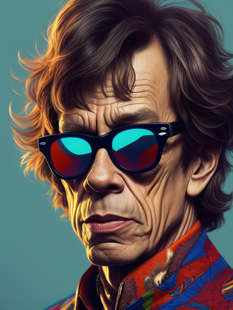 Premium Free ai Images | mick jagger wearing brightly patterned jacket ...
