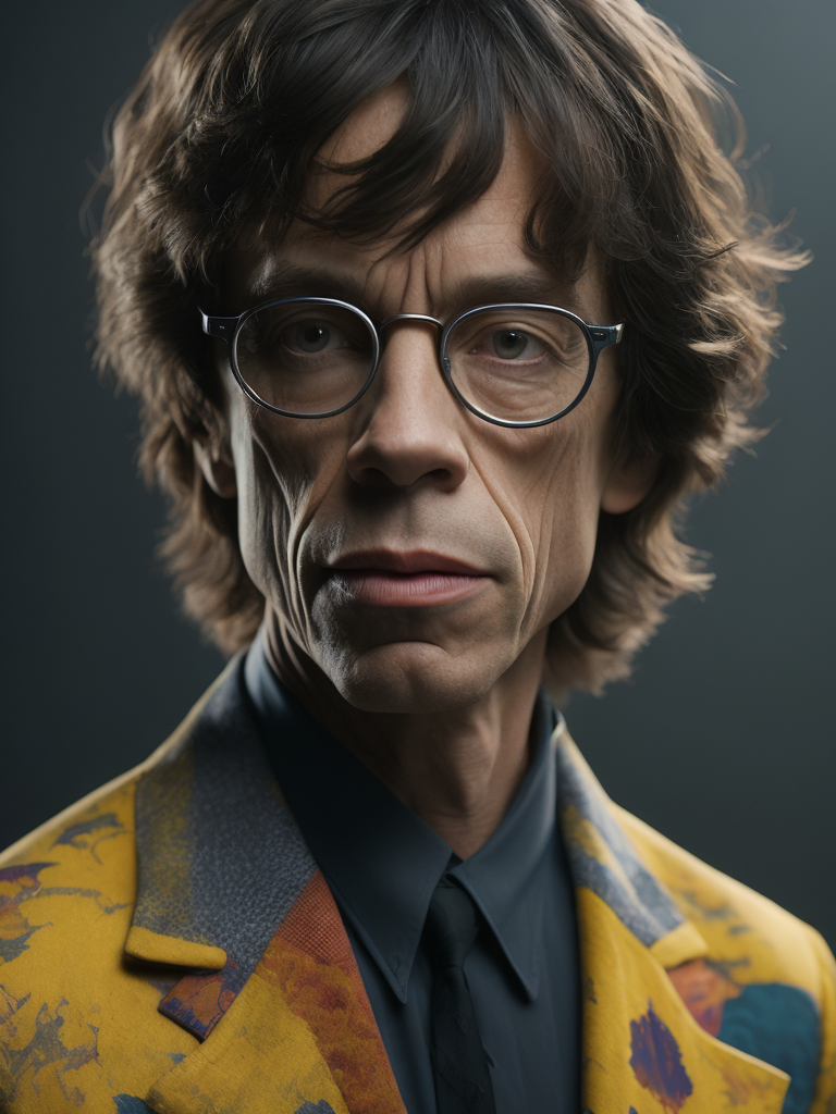 Premium Free ai Images | mick jagger wearing brightly patterned jacket ...