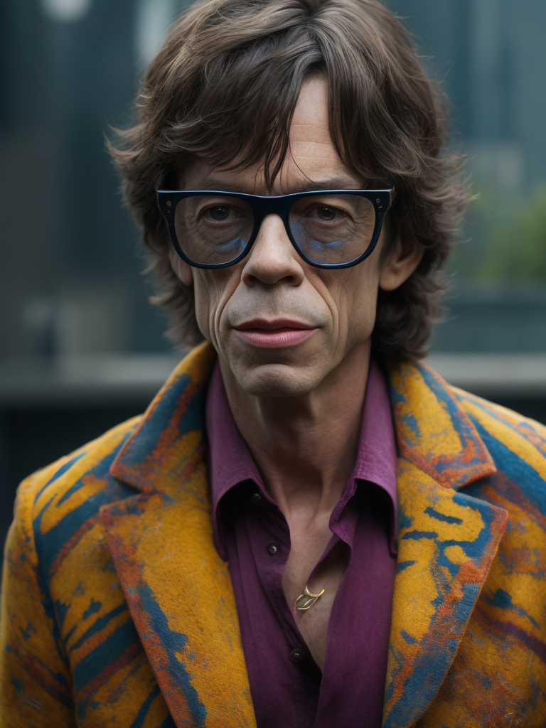 Premium Free ai Images | mick jagger wearing brightly patterned jacket ...