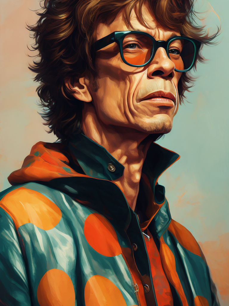 Premium Free ai Images | mick jagger wearing brightly patterned jacket ...