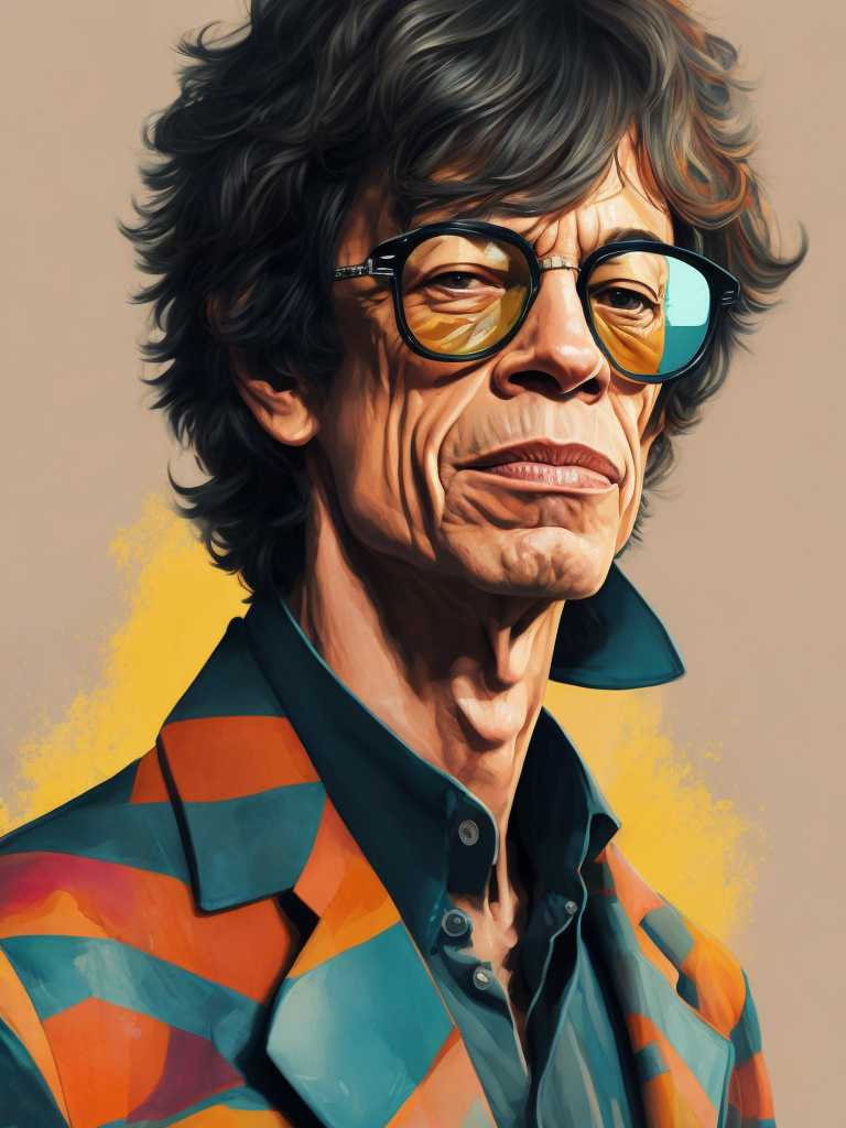 Premium Free ai Images | mick jagger wearing brightly patterned jacket ...