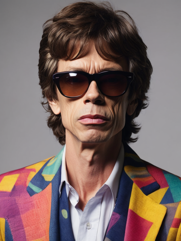 Premium Free ai Images | mick jagger wearing brightly patterned jacket ...