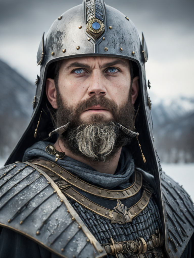 Premium Free ai Images | portrait of medieval slavic warrior with beard ...