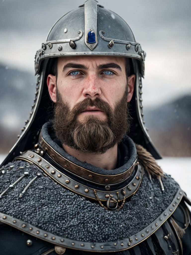 Premium Free ai Images | portrait of medieval slavic warrior with beard ...