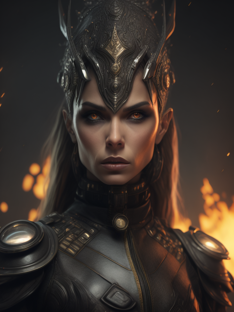 Premium Free ai Images | witch with robotic implants on face and body ...