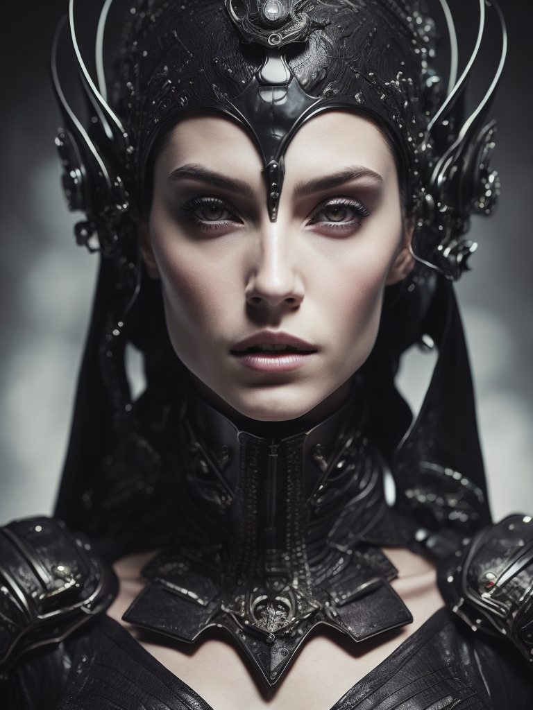 Premium Free ai Images | witch with robotic implants on face and body ...