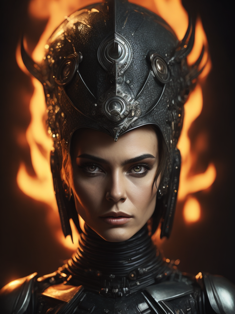 Premium Free ai Images | witch with robotic implants on face and body ...