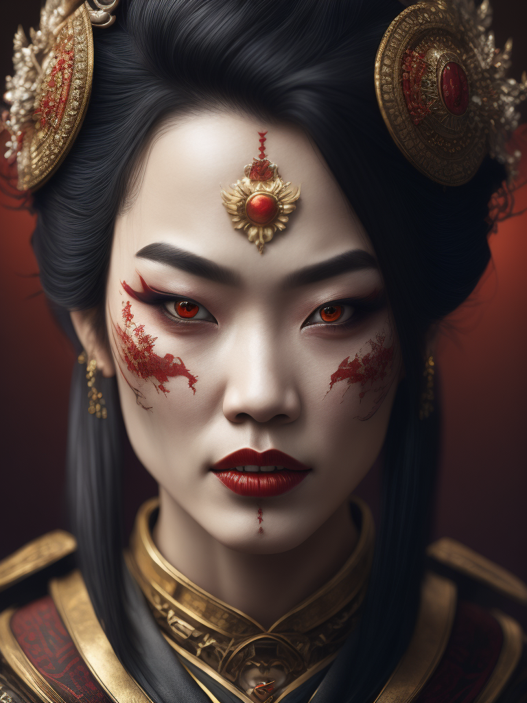 Premium Free ai Images | portrait art of undead geisha detailed ...