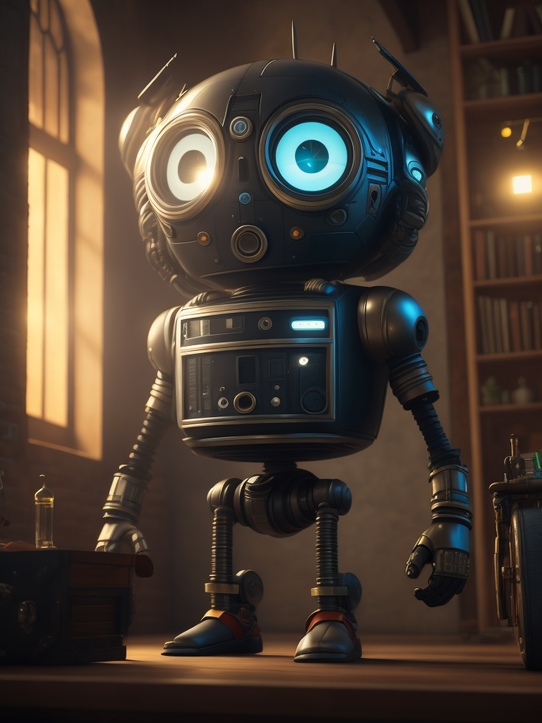 Premium Free ai Images | electronik robot and ofice unreal engine cozy ...