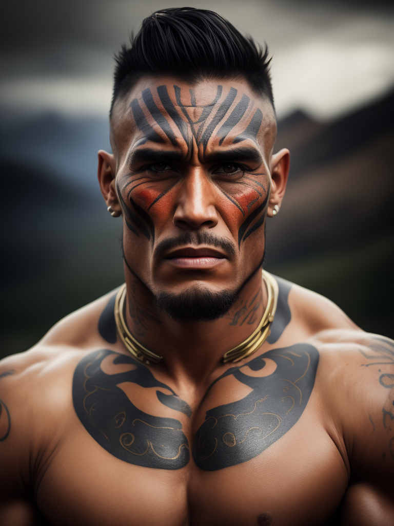 Premium Free ai Images | portrait of powerful muscular new zealand ...