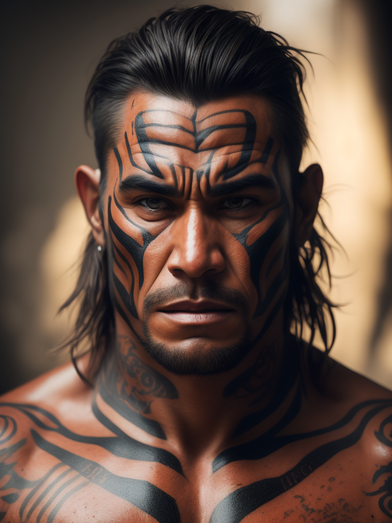 Premium Free ai Images | portrait of powerful muscular new zealand ...
