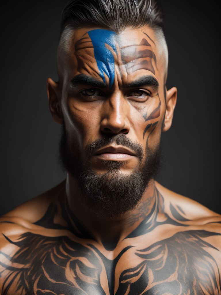 Premium Free ai Images | portrait of powerful muscular new zealand ...