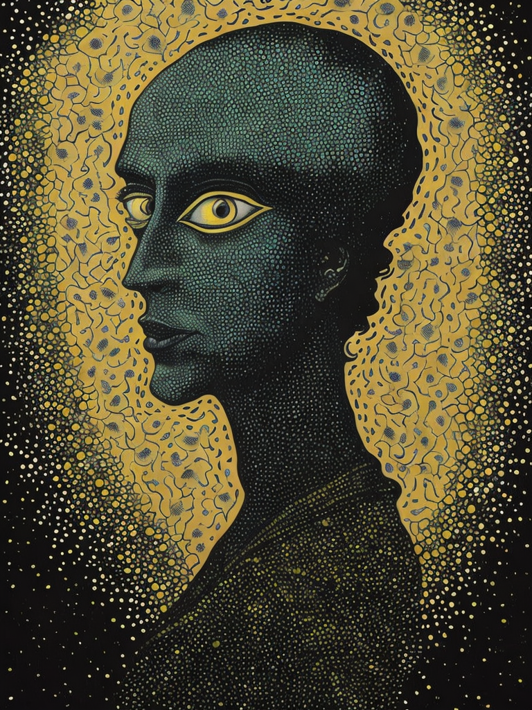 Premium Free ai Images | fine art pointillism surrealism illustration ...