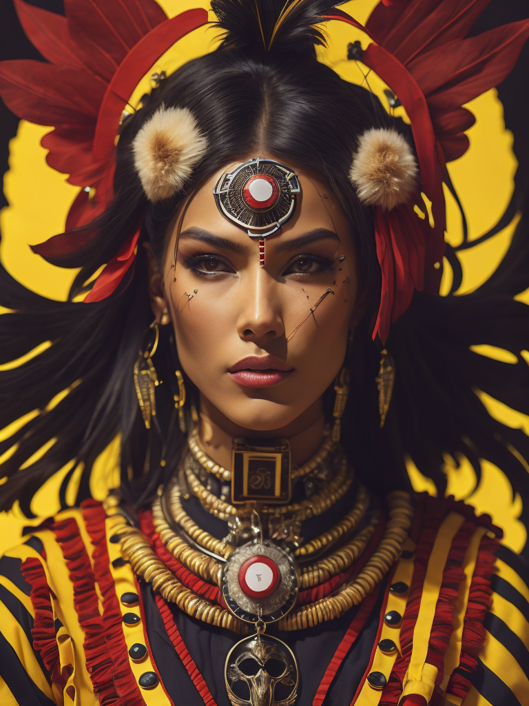 Premium Free ai Images | native american woman in regalia in the style ...
