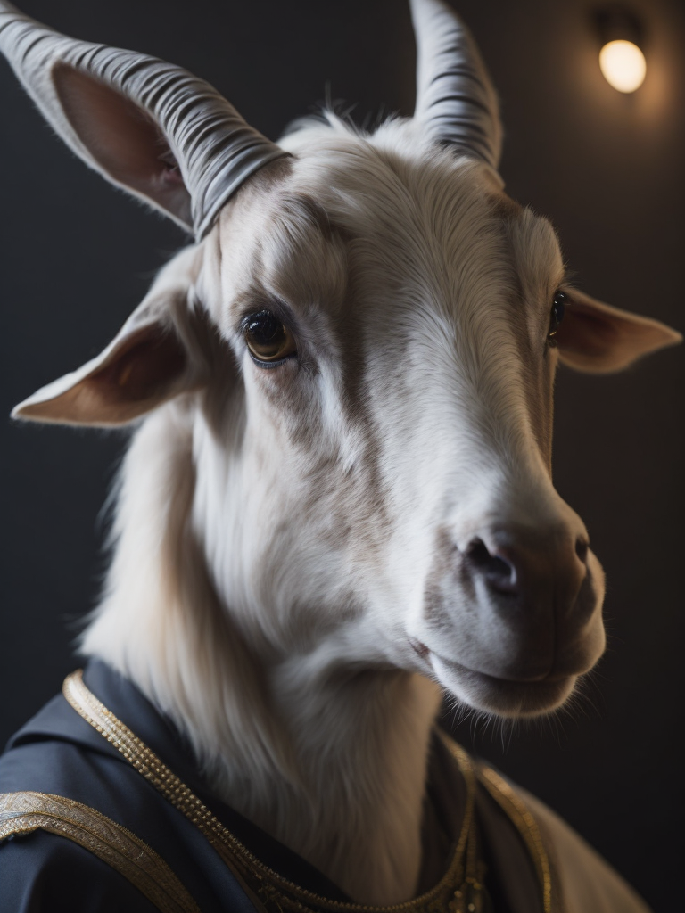 Premium Free ai Images | portrait of goats head wearing catholic popes ...