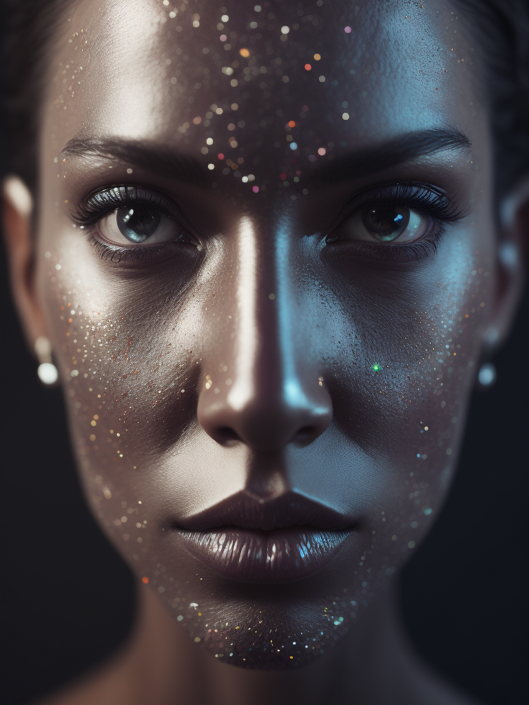 Premium Free ai Images | mesmerizing holographic face materials shimmer ...