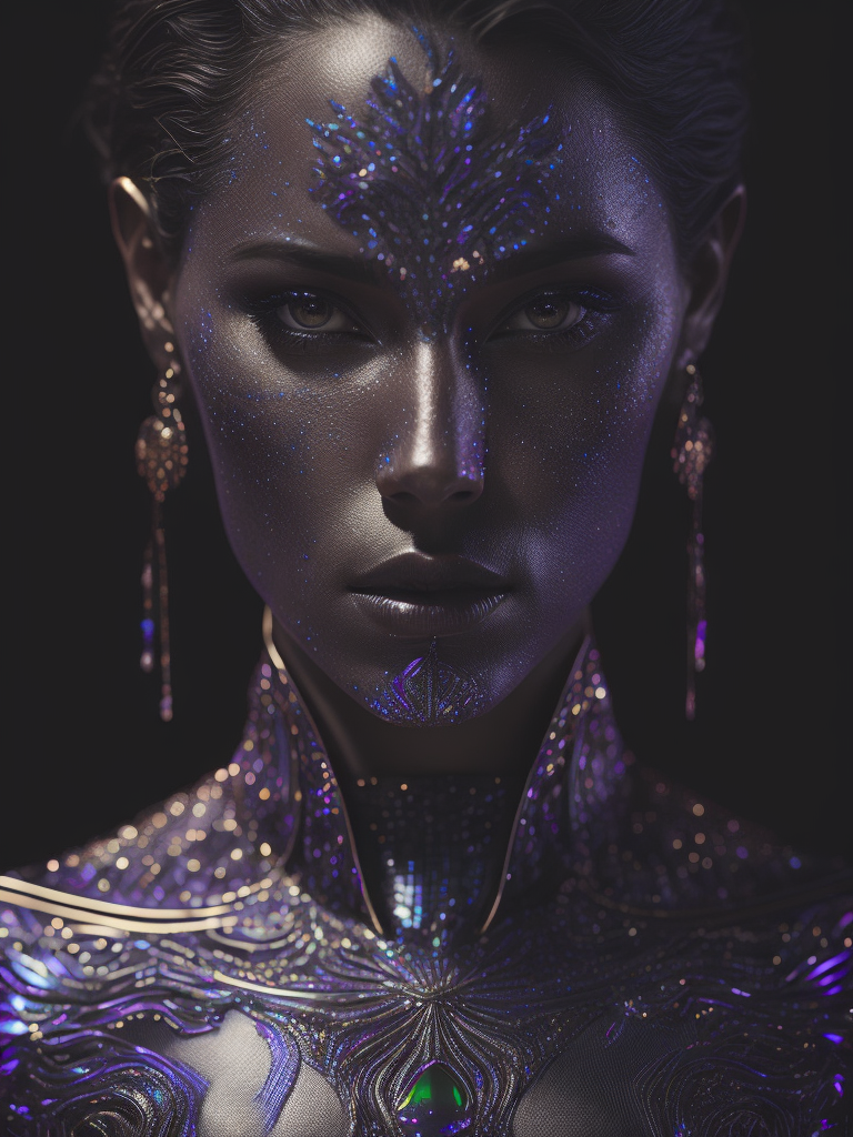 Premium Free ai Images | mesmerizing holographic face materials shimmer ...