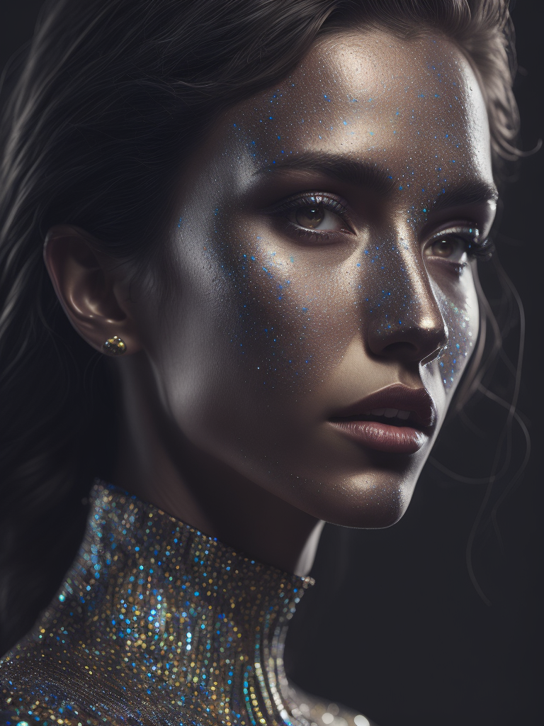 Premium Free ai Images | mesmerizing holographic face materials shimmer ...