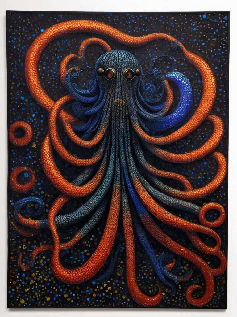 Premium Free ai Images | vibrant fine art pointillism engraved into ...