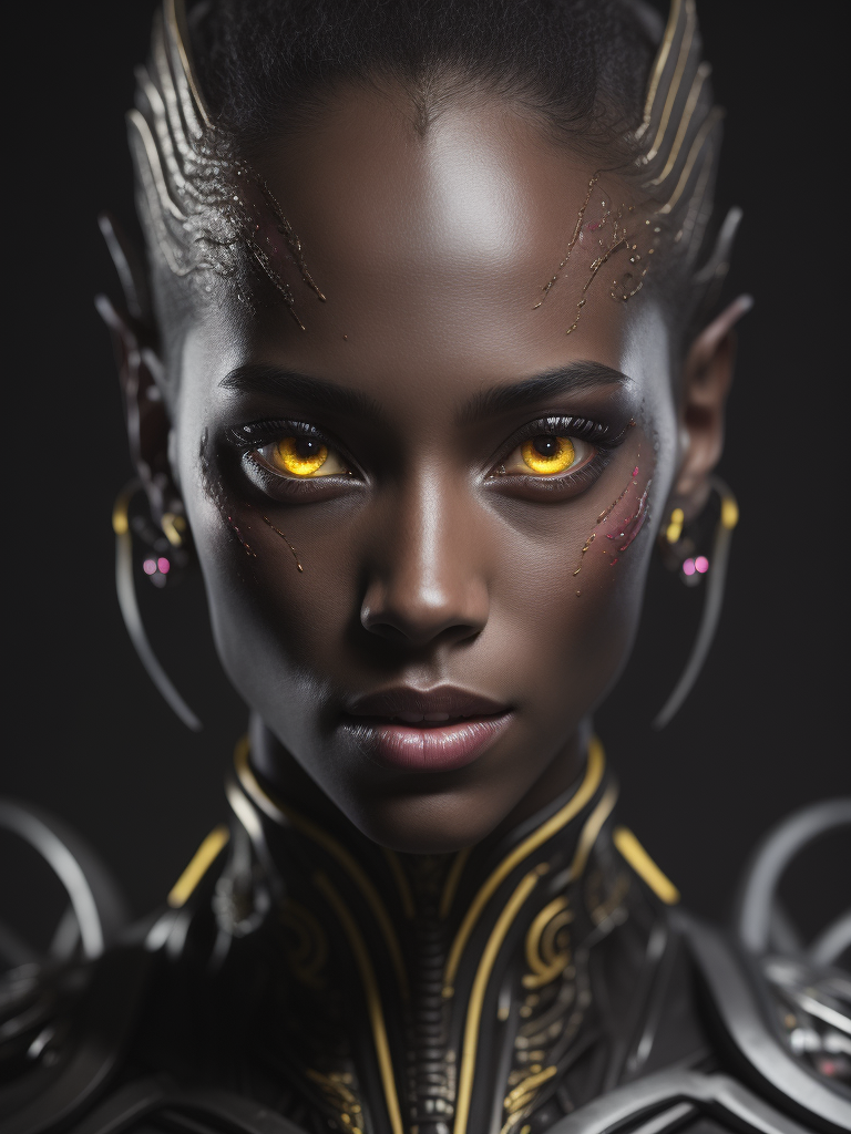 Premium Free ai Images | beautiful alien girl with pink skin and yellow ...