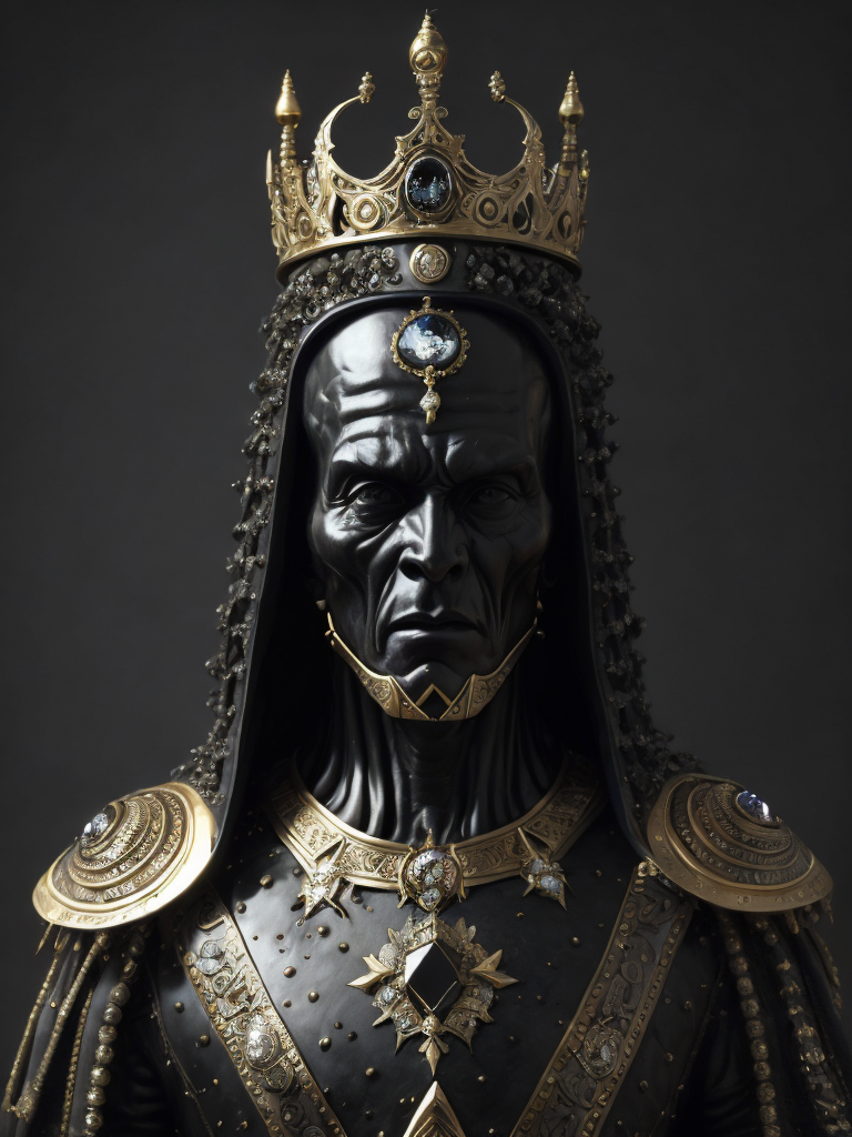 Premium Free ai Images | full body obsidian sculpture of the ruler of ...