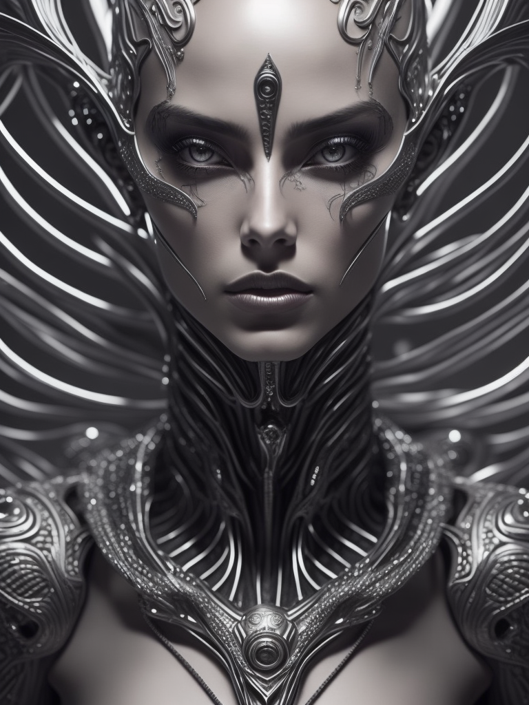 Premium Free ai Images | beautiful alien woman by hajime sorayama hedi ...